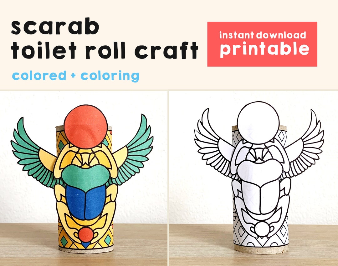 Scarab Toilet Paper Roll Craft Ancient Egypt Party Coloring - Etsy