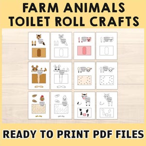 Farm Animals Toilet Paper Roll Craft Party Coloring Printable ...