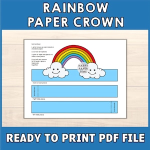 Rainbow Paper Crowns Astronomy Summer Spring Printable Kids Craft ...
