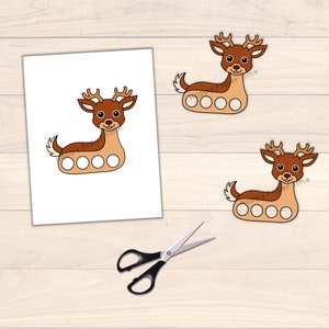 Deer Paper Craft Printable Woodland Animal Finger Puppet Kids Craft ...