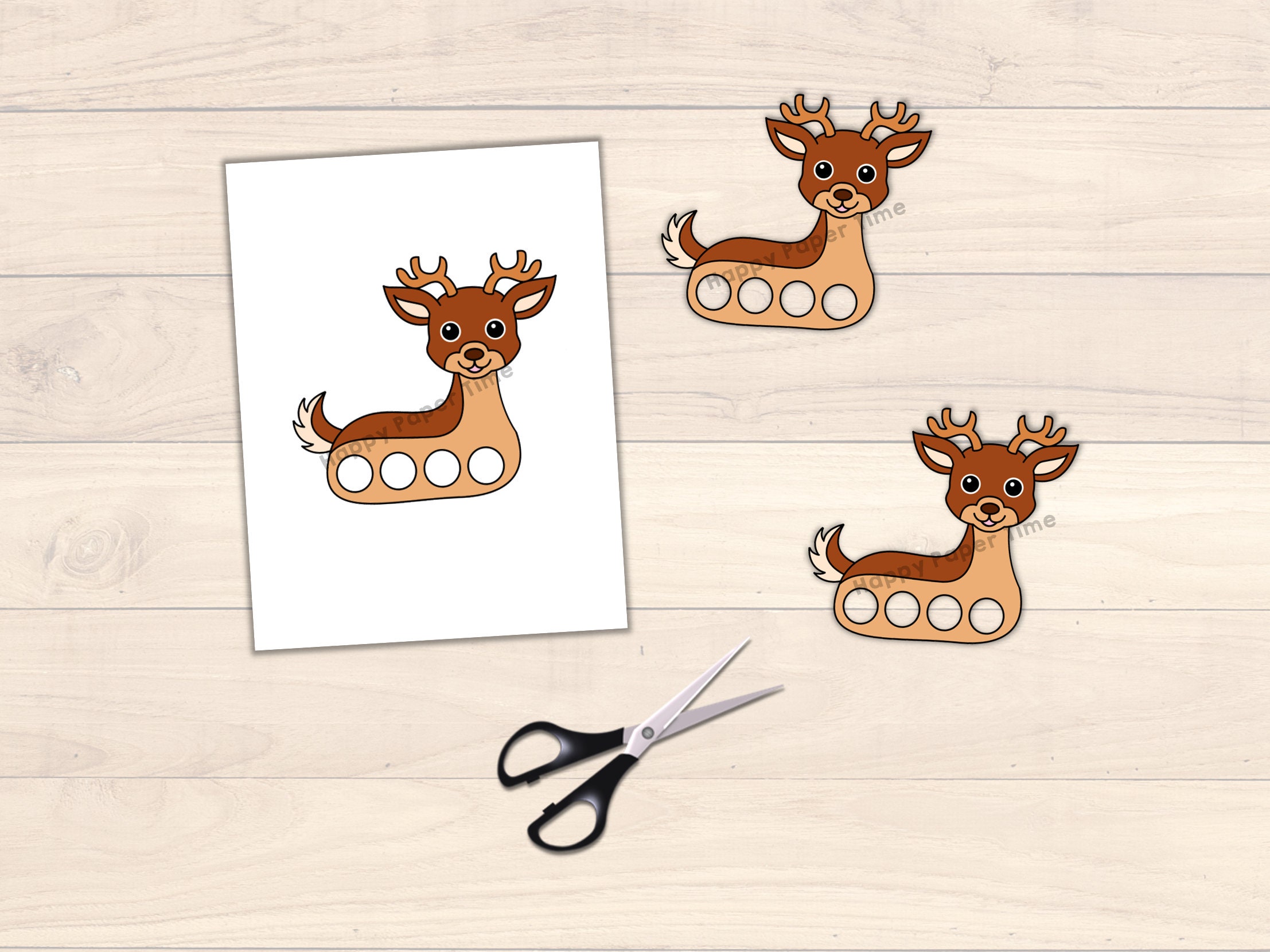 Deer Paper Craft Printable Woodland Animal Finger Puppet Kids | Etsy UK