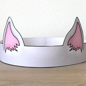Cat Ears Paper Crown Party Coloring Printable Kids Craft Kitten Pussy ...