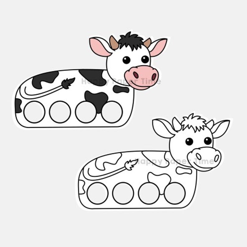Cow Paper Craft Printable Farm Animal Finger Puppet Kids Craft Farm ...