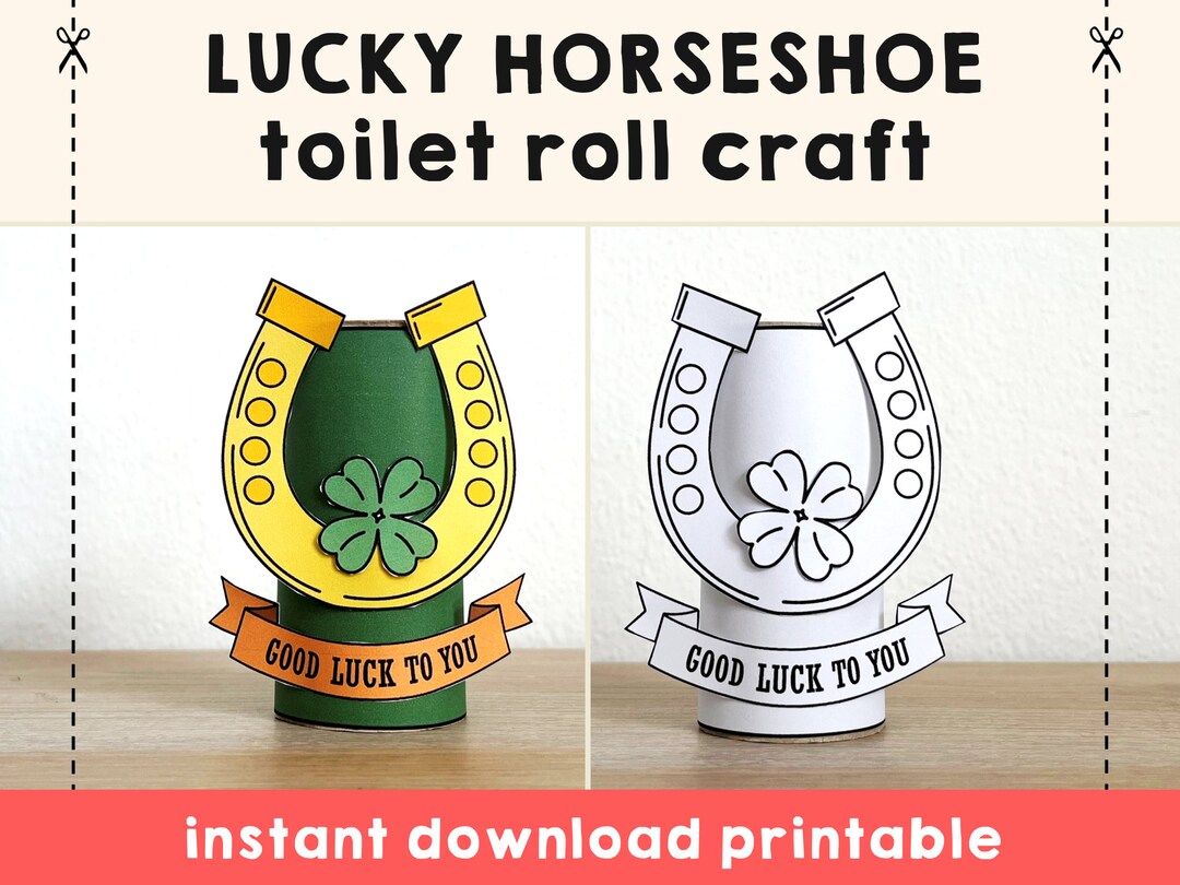 Lucky Horseshoe Toilet Paper Roll Craft Activity St. Patrick's Day ...