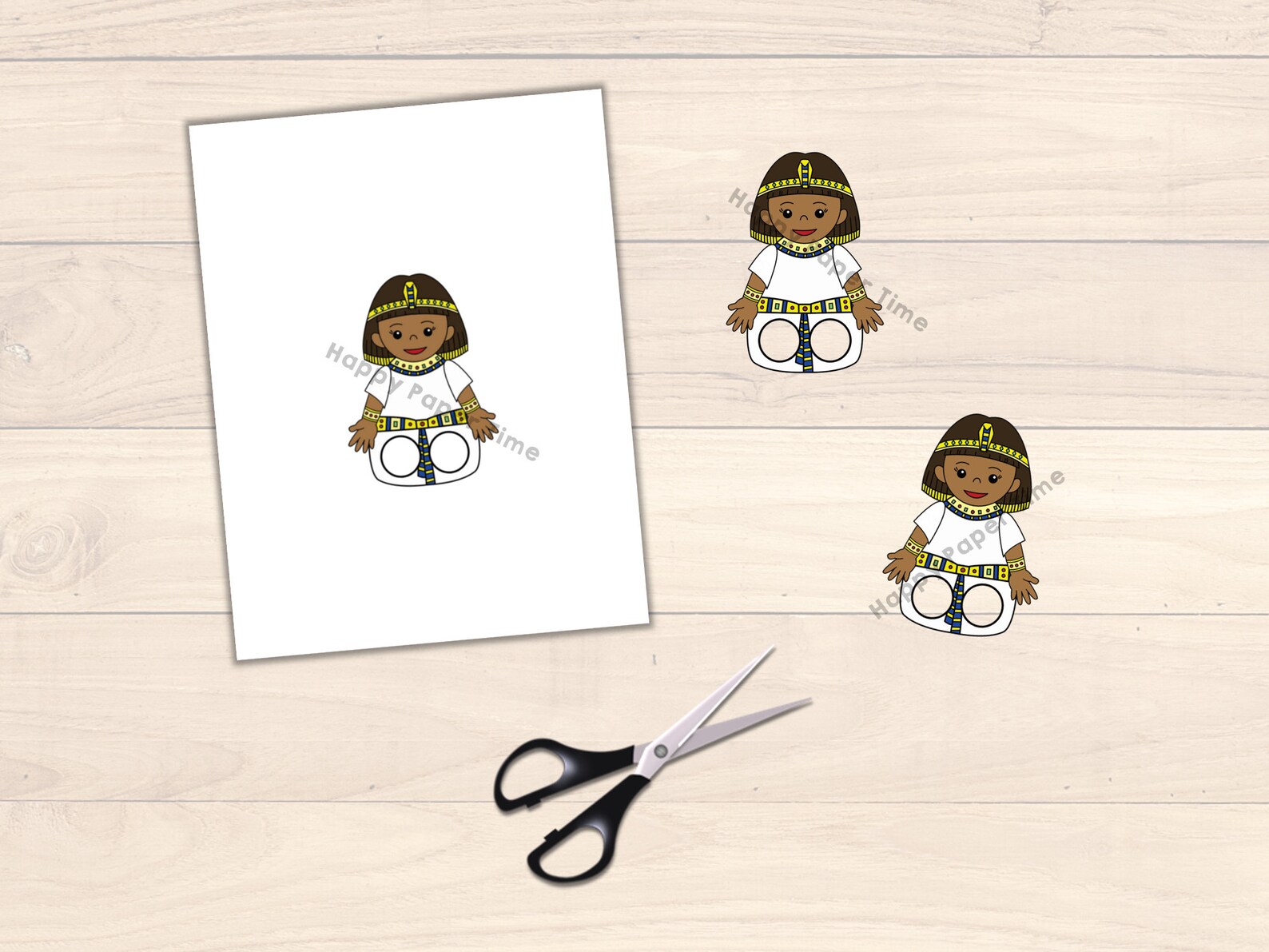 Cleopatra Paper Craft Printable Ancient Egypt Queen Finger Puppet Kids ...