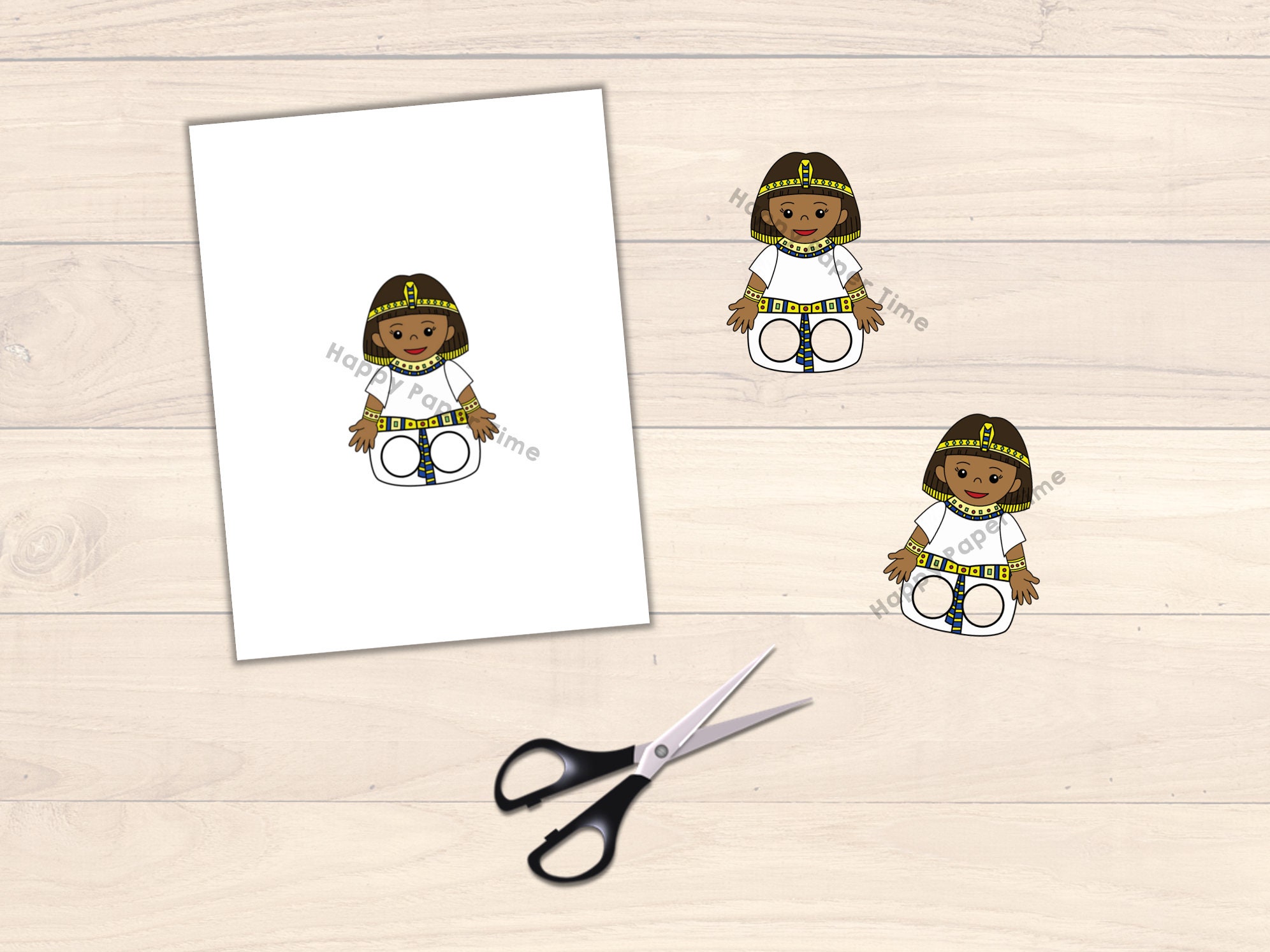 Cleopatra Paper Craft Printable Ancient Egypt Queen Finger Puppet Kids ...