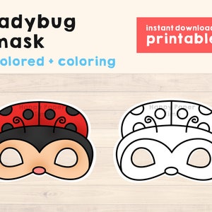 Ladybug Mask Costume Animal Mask Printable Party Favor Insect | Etsy