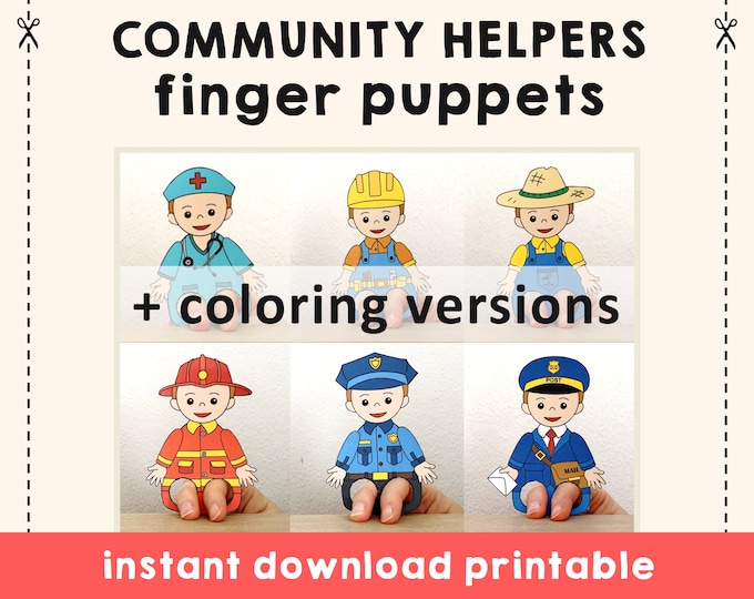 Pilot Paper Craft Community Helpers Puppet - Etsy Canada