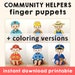 Community Helpers Paper Craft Printable Finger Puppet Template - Etsy