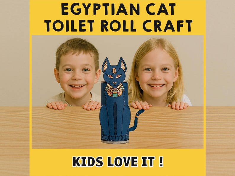 Egyptian Cat Toilet Paper Roll Craft Ancient Egypt Party Coloring ...