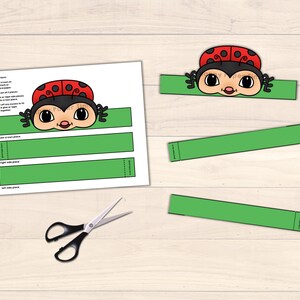 Ladybug Paper Crown Party Coloring Printable Kids Craft Insect Birthday ...