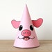 Pig Party Hat Paper Printable Template Print Out Farm Animal - Etsy