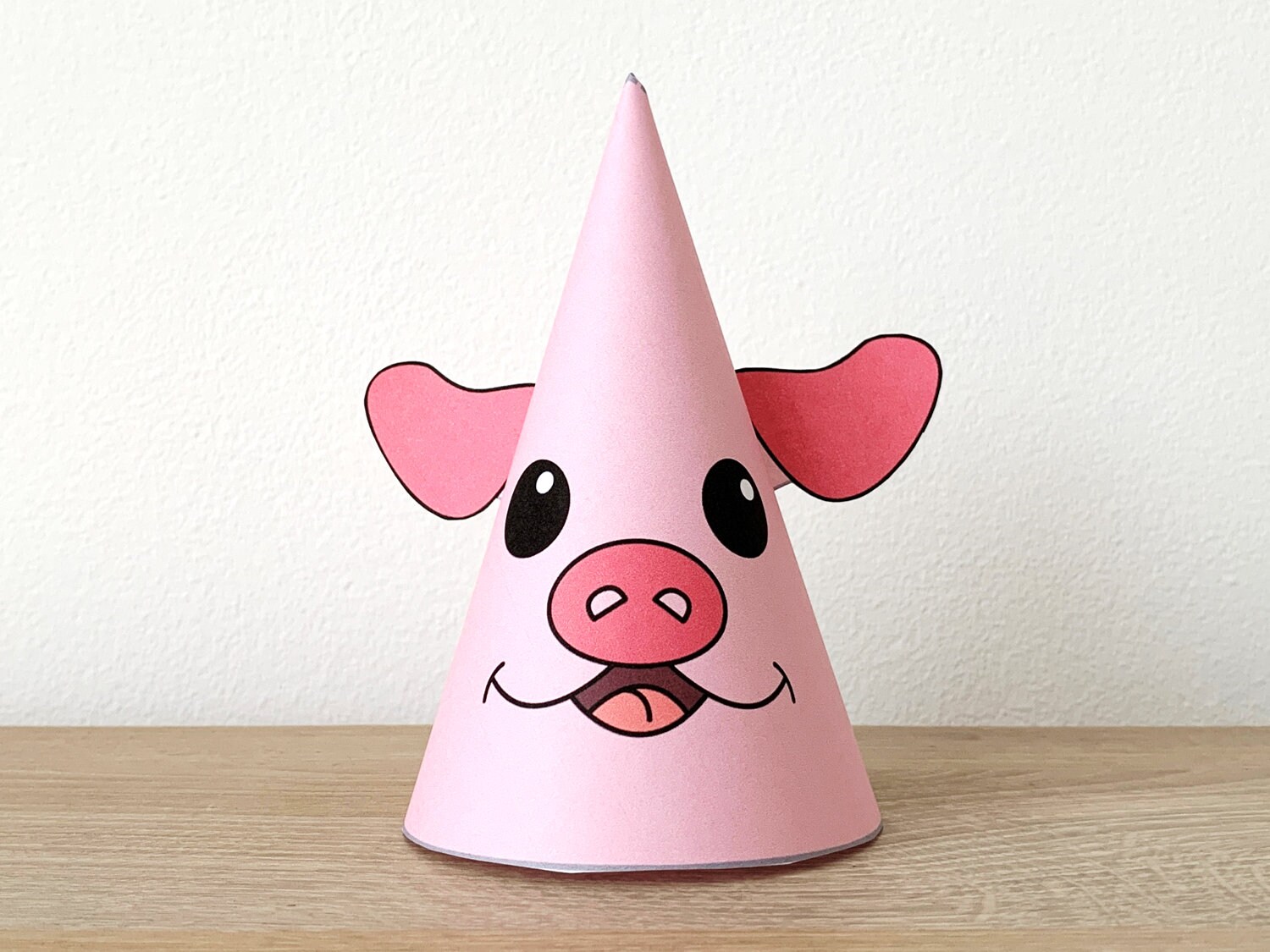 Pig Party Hat Paper Printable Template Print Out Farm Animal Table ...