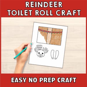 Reindeer Toilet Paper Roll Craft Christmas Party Coloring Printable ...