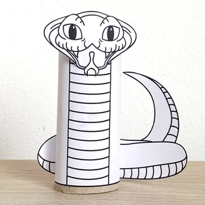 Cobra Snake Toilet Paper Roll Craft Asian Reptile Jungle Party Coloring ...