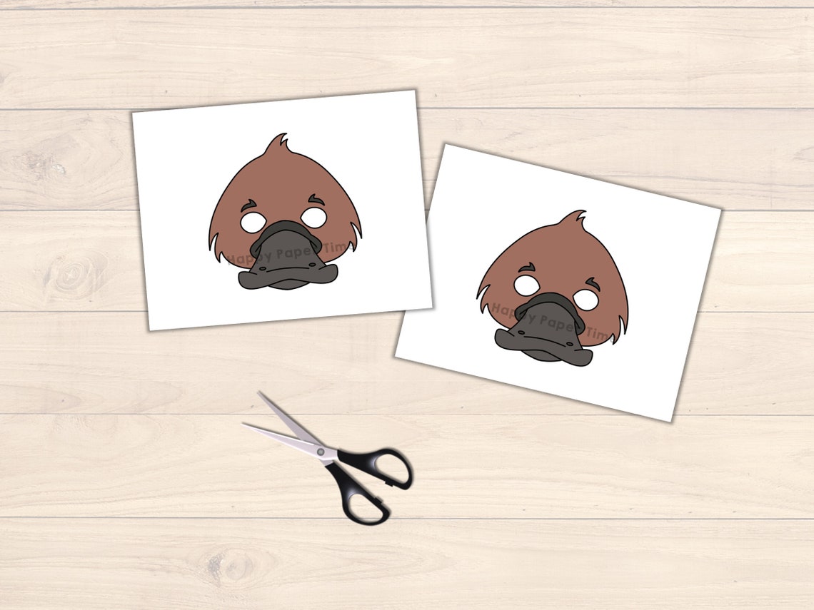 Platypus Mask Costume Animal Mask Printable Party Favor Safari ...