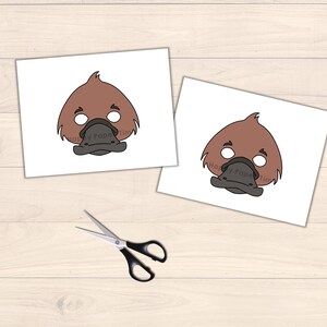 Platypus Mask Costume Animal Mask Printable Party Favor Safari ...