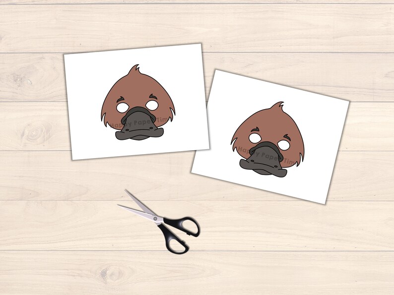 Platypus Mask Costume Animal Mask Printable Party Favor Safari ...