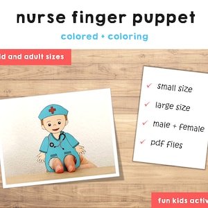 Nurse Paper Craft Printable Community Helper Finger Puppet Kids Doctor ...