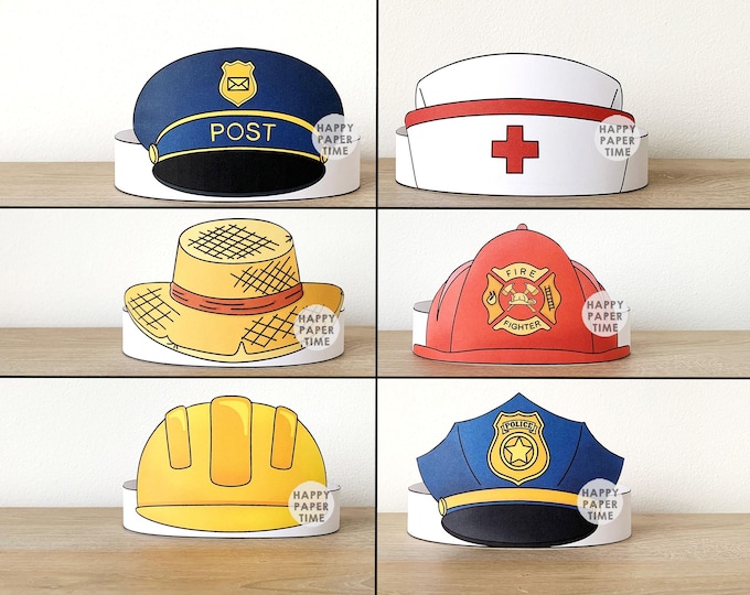 Community Helpers & Heroes Paper Crown Hats | Jobs and Careers Kids ...