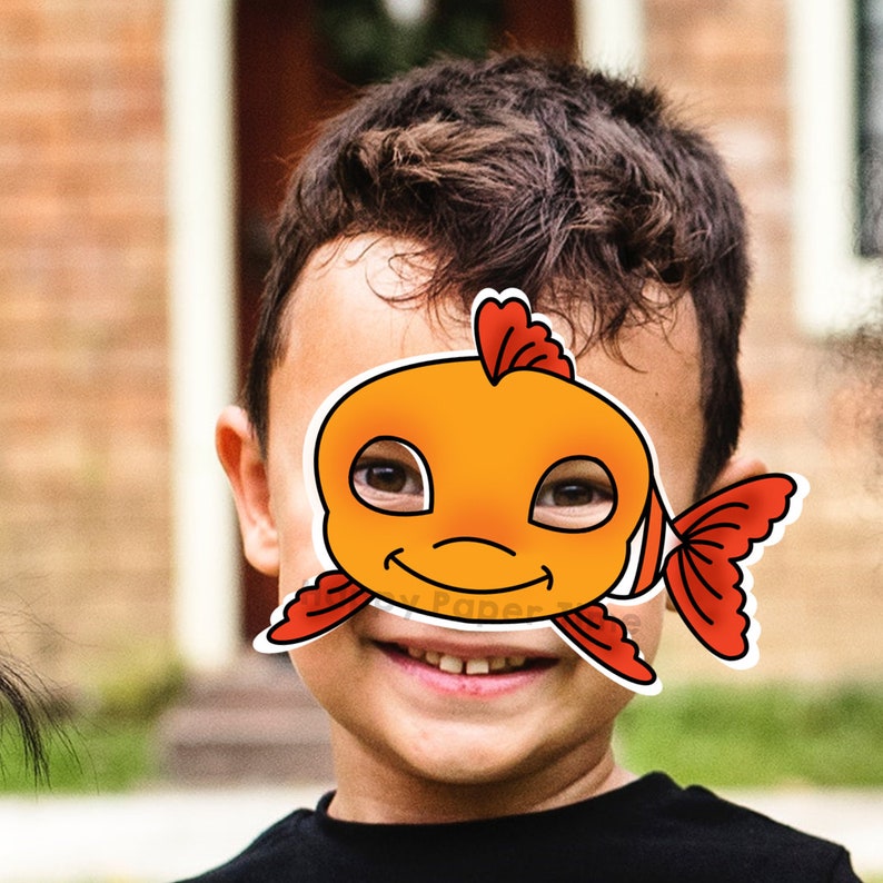 Fish mask template costume kids diy ocean sea animal party fun | Etsy