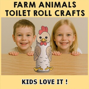 Farm Animals Toilet Paper Roll Craft Party Coloring Printable ...