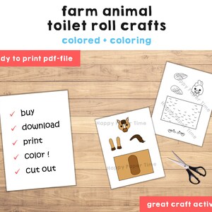 Farm Animals Toilet Paper Roll Craft Party Coloring Printable ...