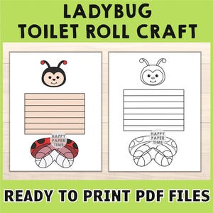 Ladybug Toilet Paper Roll Craft Bugs Insects Party Coloring Printable ...