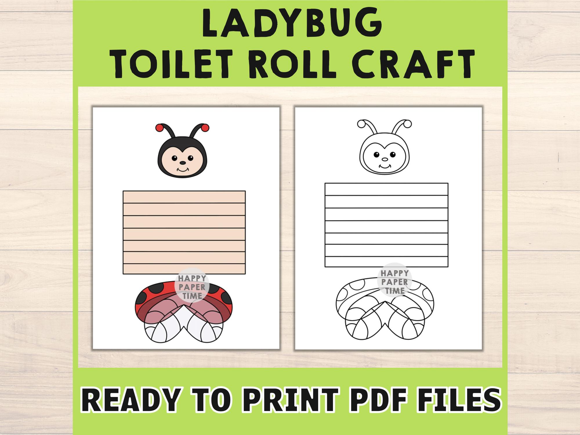 Ladybug Toilet Paper Roll Craft Bugs Insects Party Coloring Printable ...