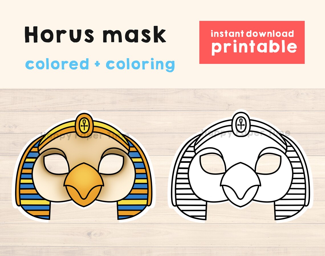 Horus Egypt God Mask Ancient Egypt Party Mask Template Costume - Etsy