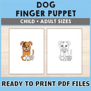 Dog Puppy Paper Craft Printable Pet Animal Finger Puppet Kids Craft ...