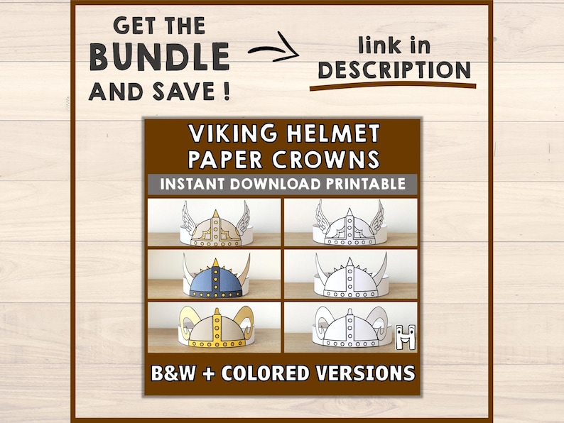 Viking Paper Crown Activity Printable Kids Craft Helmet Medieval ...
