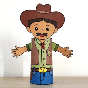 Sheriff Toilet Paper Roll Craft Wild West Party Coloring Printable ...