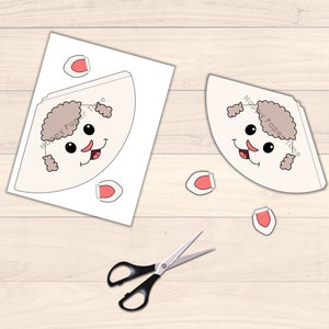 Sheep Party Hat Paper Printable Template Print Farm Animal Table ...