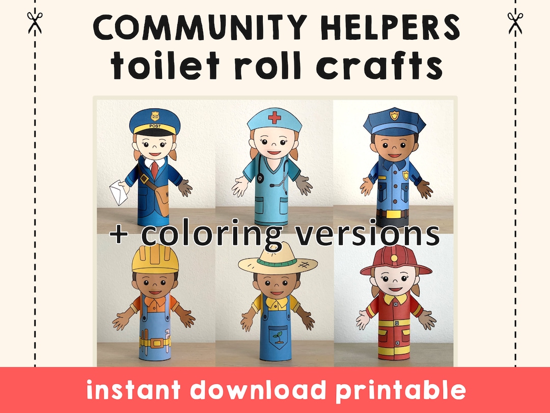 Community Helpers Toilet Paper Roll Craft Activity Career Day Party ...
