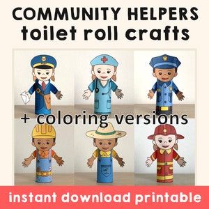 Community Helpers Toilet Paper Roll Craft Activity Career Day Party ...
