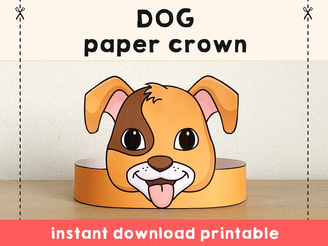 Dog Paper Crown Headband Pet Animal Printable Kids Craft Puppy Party ...