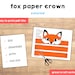 Fox Paper Crown Activity Printable Kids Craft Woodland Forest Birthday ...