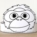 Orangutan Paper Crown Party Coloring Printable Kids Craft - Etsy