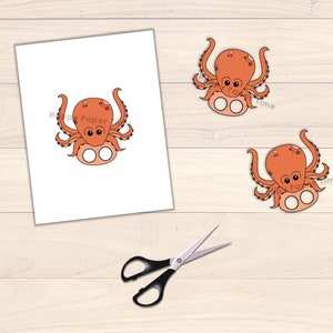 Octopus Paper Craft Printable Ocean Sea Animal Finger Puppet Kids Craft ...