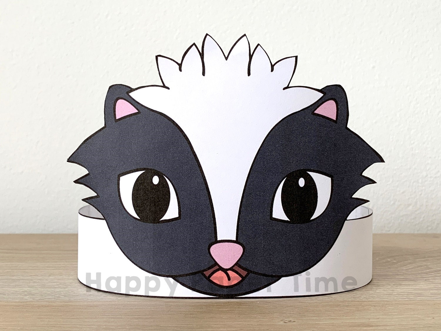 Skunk Paper Crown Party Coloring Printable Kids Craft Woodland Birthday ...