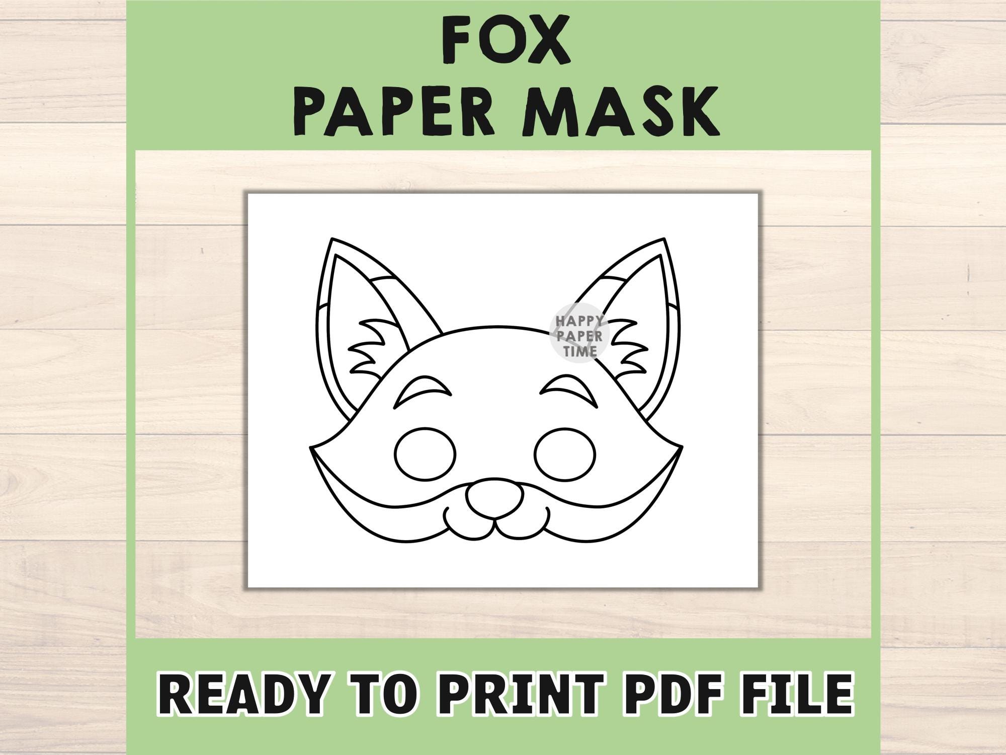 Fox Mask Paper Printable Forest Woodland Animal Craft Activity ...