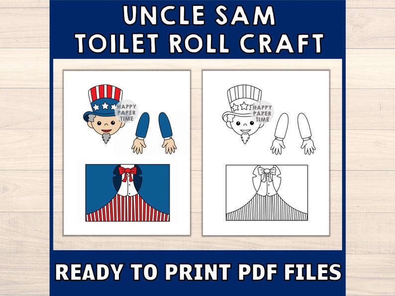 Uncle Sam Toilet Paper Roll Craft America Symbol 4th of July United ...