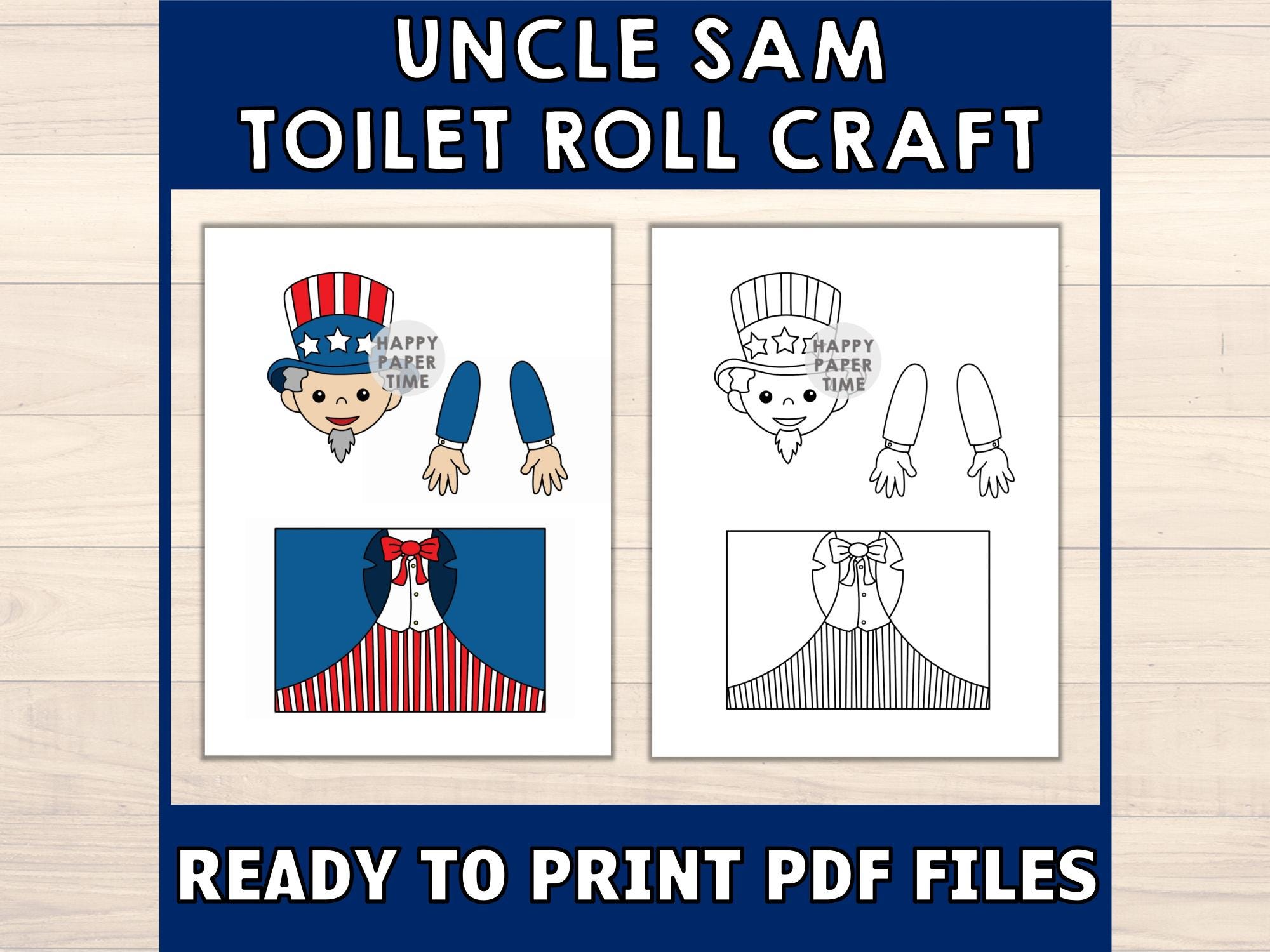Uncle Sam Toilet Paper Roll Craft America Symbol 4th of July United ...