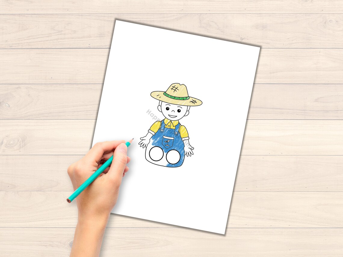 Farmer Paper Craft Printable Community Helper Finger Puppet - Etsy