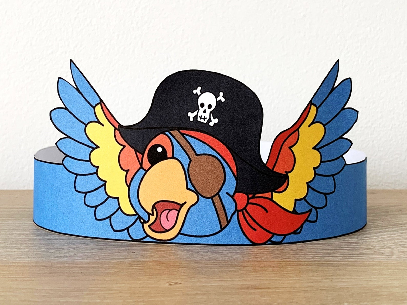 Pirate Hat Paper Crown template Pirate Captain Party Headband | Etsy