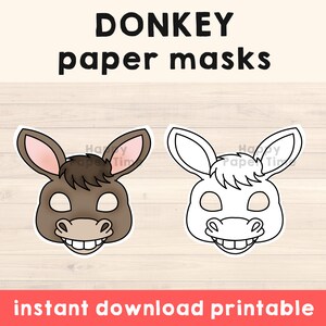 Donkey Mask Template Costume Kids Diy Farm Animal Party Fun Favor ...
