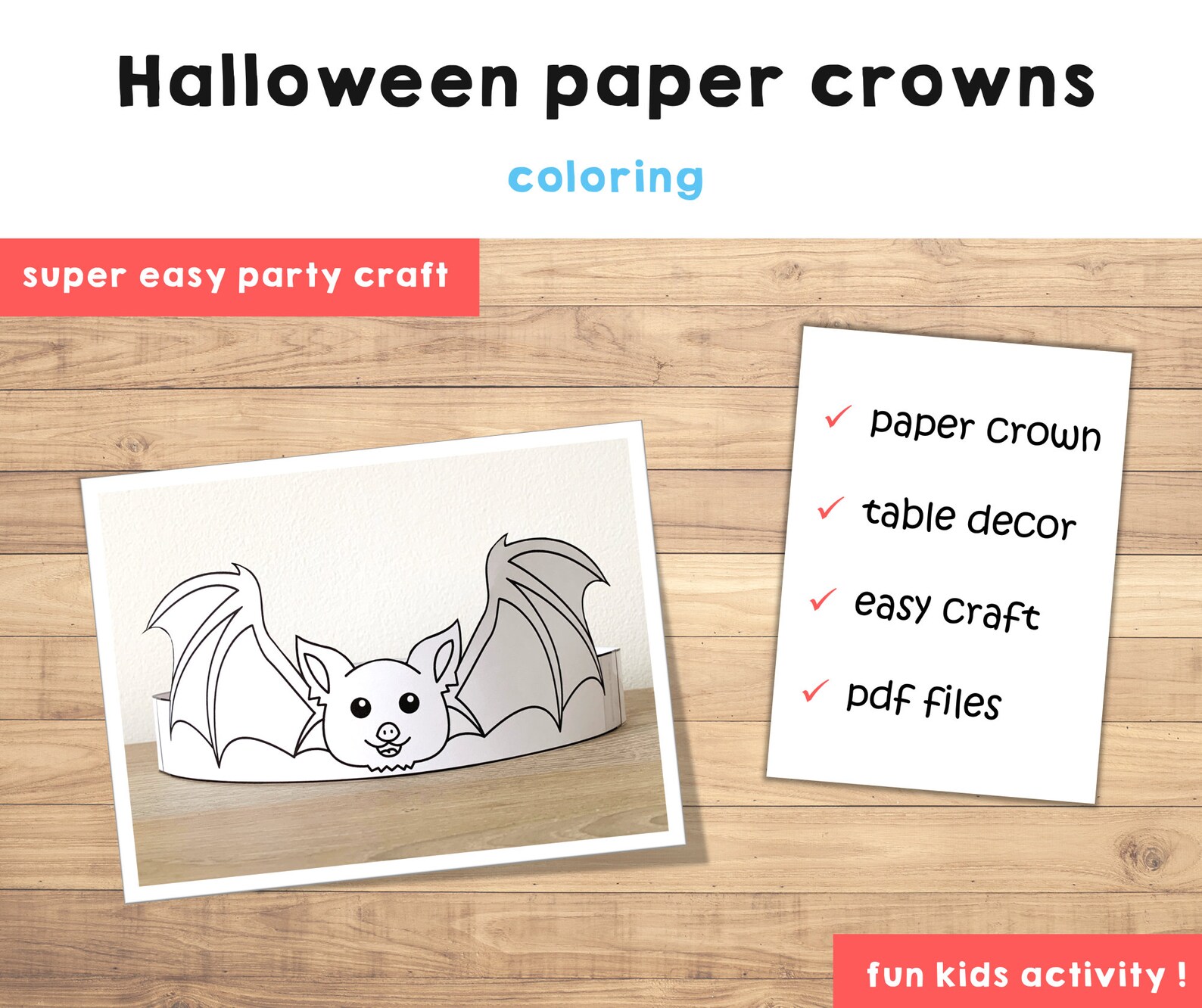 Halloween Paper Crowns Witch Zombie Bat Devil Frankenstein - Etsy