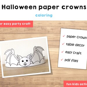 Halloween Paper Crowns Witch Zombie Bat Devil Frankenstein Printable ...