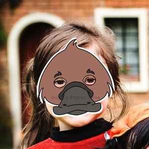 Platypus Mask Costume Animal Mask Printable Party Favor Safari ...